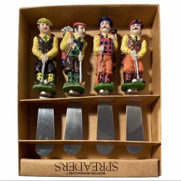 Boston Warehouse | Dining | Boston Warehouse 5 Spreaders Set 4 Golfer ...